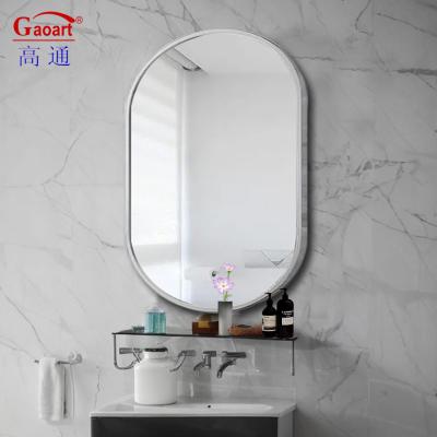 China Gold Wall Hanging Mirrorr Framed Bathroom In Glass Art Deco Design Style Bath Mirrors for sale