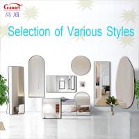 China Black Aluminum Sticker Gold Frame Oval Glass Mirror Wall Hanging Art for Bathroom for sale