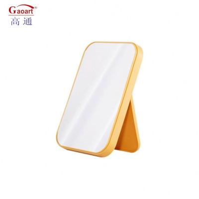 China Portable Mini Circle Lady Leather Petit Miroir Wall Hanging With Logo Small Square Mirror Fashion Design for sale