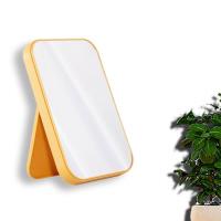 China Portable Mini Circle Lady Leather Petit Miroir Wall Hanging With Logo Small Square Mirror Fashion Design for sale