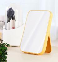 China Portable Mini Circle Lady Leather Petit Miroir Wall Hanging With Logo Small Square Mirror Fashion Design for sale