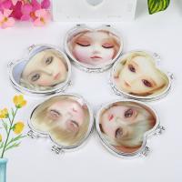 China Compact Little Petit Heart Shaped Mini Makeup Mirrors With Logo Custom and Portable for sale