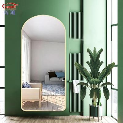 China Fashion Glass Mirror Full Length Body Wall Standing Sticker Mirror for Bathroom Salon for sale
