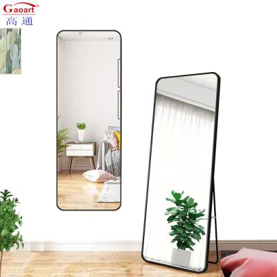 China Customized Size Modern Stylish Ornate Floor Standing Oval Full Length Mirror with Stand for sale