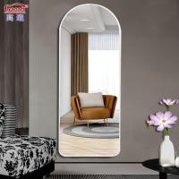 China Unbreakable Glass Mirror in Gold Black Frame for Large Floor Length Arch in Modern Homes for sale