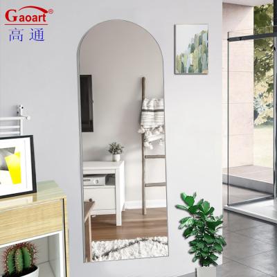 China Every Day Stainless Steel Rose Black Aluminum Framed Gold Arch Wall Mirror Customized Size for sale