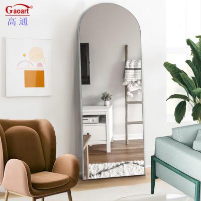 China Aluninium Alloy Frame Large Bathroom Iron Metal Wall Gold Full Length Standing Mirrors for sale
