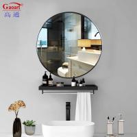 China Oval Style Bathroom Wall Mirror with Hooks Large Silver Glass Home Decor for sale