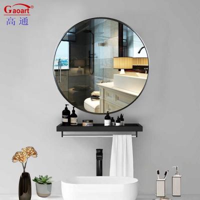 China Oval Style Bathroom Wall Mirror with Hooks Large Silver Glass Home Decor for sale