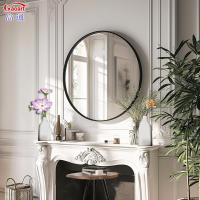 China Nordic Silver Design Unbreakable Glass Mirror in Oval Style with Customized Size for sale