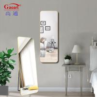 China Golden Square Bathroom Wall Hanging Mirror for Large Bedroom Livingroom Hair Salon for sale