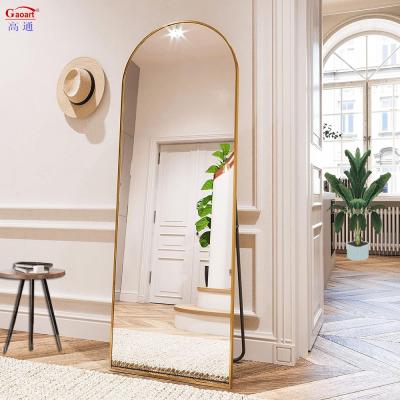 China Metal Frame Full Length Dressing Stand Unbreakable Arch Mirror for Home Decor or Gym for sale