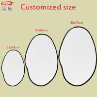 China Nordic Silver Design Unbreakable Glass Mirror in Oval Style with Customized Size for sale