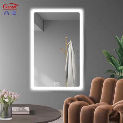 China Illuminated Vanity Makeup Mirror with Dimmable LED Lights and Touch Screen for sale