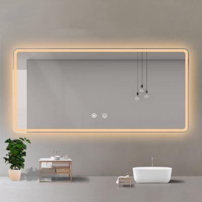 China 4mm Waterproof LED Bathroom Mirror with Touch Screen Switch and Silver Mirror for sale