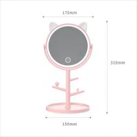 China 6 Inches Simple Makeup Mirror with Adjustable Angle and Convenient Built in Tray for sale