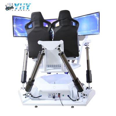 China White Color 3 Screen 6 DOF VR Driving Simulator Games For Indoor Playground for sale