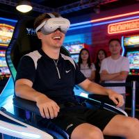 China Innovative All-Aluminum VR Dynamic Motion Crossing Chair Turnkey Standalone 3-Axis VR Simulator for sale
