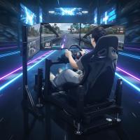 China Three Screen Racing Car Game With Dynamic Platform Race Seat Simulator for Game Center for sale