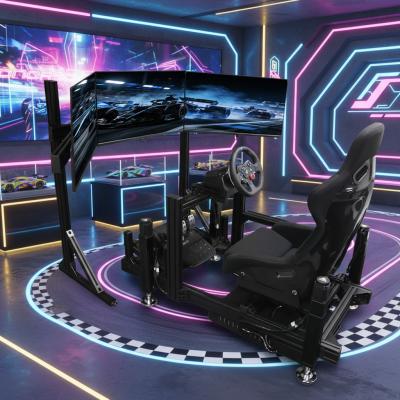 China Three Screen Racing Car Game With Dynamic Platform Race Seat Simulator for Game Center for sale
