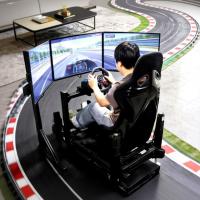 China 3 Screen Racing Simulator Cockpit Motion Driving Sim Rig with Gaming Seat PC & Console for sale