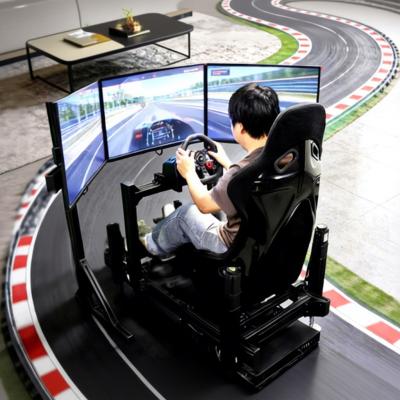 China 3 Screen Racing Simulator Cockpit Motion Driving Sim Rig with Gaming Seat PC & Console for sale