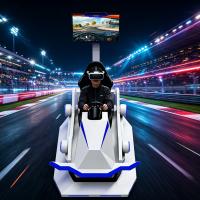 China VR Karting Racing Car Black or White 9D Virtual Reality Kart Simulator Amusement Game Machine Racing Motion Simulator for sale