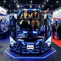 China Turnkey VR Arcade Equipment Commercial 1080 Degree Rotating 9D VR Cinema Motion Chair Double Player Roller Coaster Simulation for sale