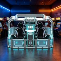 China High ROI Commercial 4 Players 360 Degree Rotating VR Roller Coaster Simulator Machine VR Ride Platform for sale