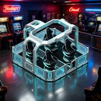 China High ROI Commercial 4 Players 360 Degree Rotating VR Roller Coaster Simulator Machine VR Ride Platform for sale