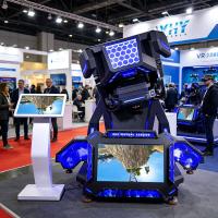 China Commercial Grade 3-in-1 360 Degree VR Roller Coaster Racing and Flight Simulator Platform for sale