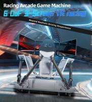 China 6 Dof Virtual Reality Amusement Rides 9D Dynamic F1 Car Racing Simulator 3 Screen for sale