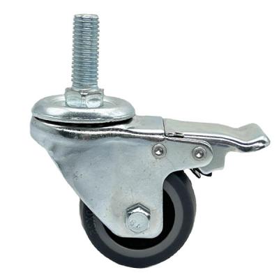 China TPR Rubber Flat Furniture Locking Caster Wheels 50MM Gray for sale