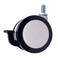 China 75MM Polyurethane Stem Medical Caster Locking Hospital Dual Wheel for sale