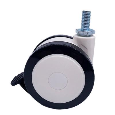 China 3 Inch PU Noise Reducing Caster Wheels Medical Equipment Screw Twin Wheels for sale