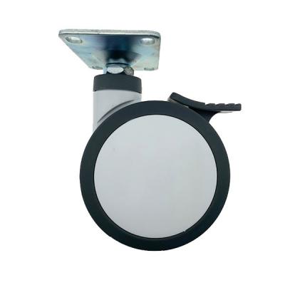 China 125mm PU Hospital Caster Wheel For Medical Equipment Furniture Trolley Castor for sale