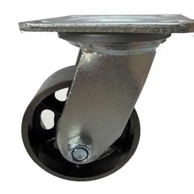 China Heavy Load Vintage Casters Cast Iron  Wheels Swivel Top Plate Caster 100mm for sale