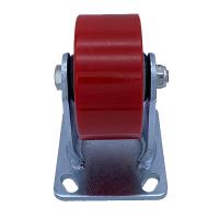 China Rigid Plate Polyurethane Tread Cast Iron Caster Wheel for sale