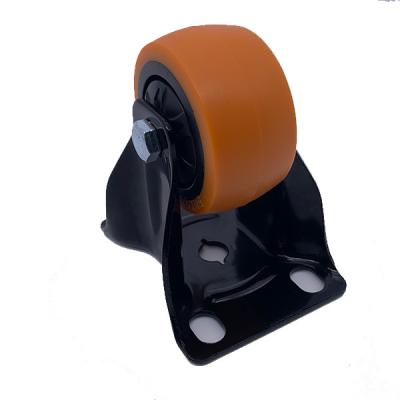 China 50mm Fixed Plate Polyurethane Caster Wheels For Industry Equipment for sale