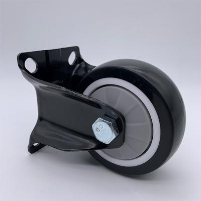 China 5'' 6'' 8'' Rigid Fixed Plate Black Industrial Heavy Duty Caster for sale