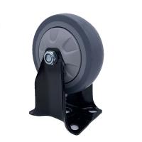 China 4 Inch TPR Rubber With Rigid Non-Swivel Top Plat Caster for sale