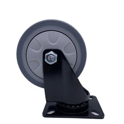 China 5 Inch Swivel Plate Soft Rubber Castor for sale