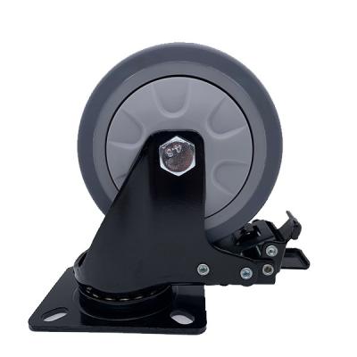 China 3 Inch TPR Wheels Plate Caster with Safety Dual Locks for sale