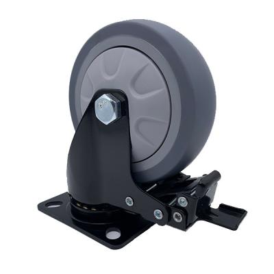 China 4'' TPR Silent Caster Industrial with Safety Dual Locking Caster for sale