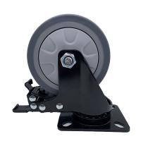 China 5 Inch Durable Wear Resistant TPR Swivel Plate Caster with Brake​ for sale