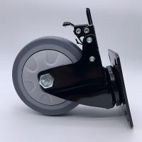 China 3'' 4'' 5'' Lockable Soft TPR Rubber Tread Industrial Caster Wheels for sale