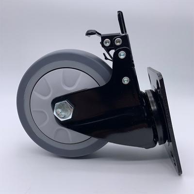 China 3'' 4'' 5'' Lockable Soft TPR Rubber Tread Industrial Caster Wheels for sale