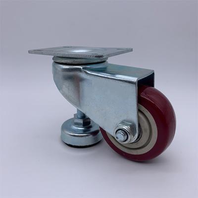 China 4 Inch Heavy Duty Polyurethane Caster Wheels with Leg Leveler for sale