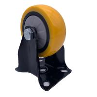 China 125mm Rigid Fixed Plate PU Tread Caster for sale