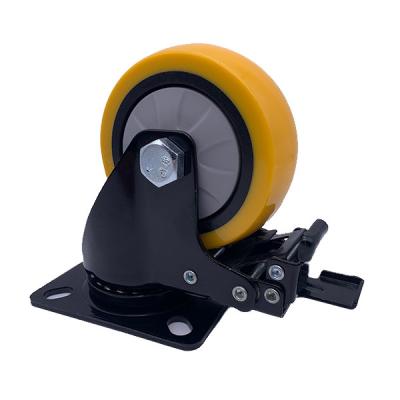 China 4 inch  Heavy Duty Caster Wheels with Brake Lock Top Plate for sale